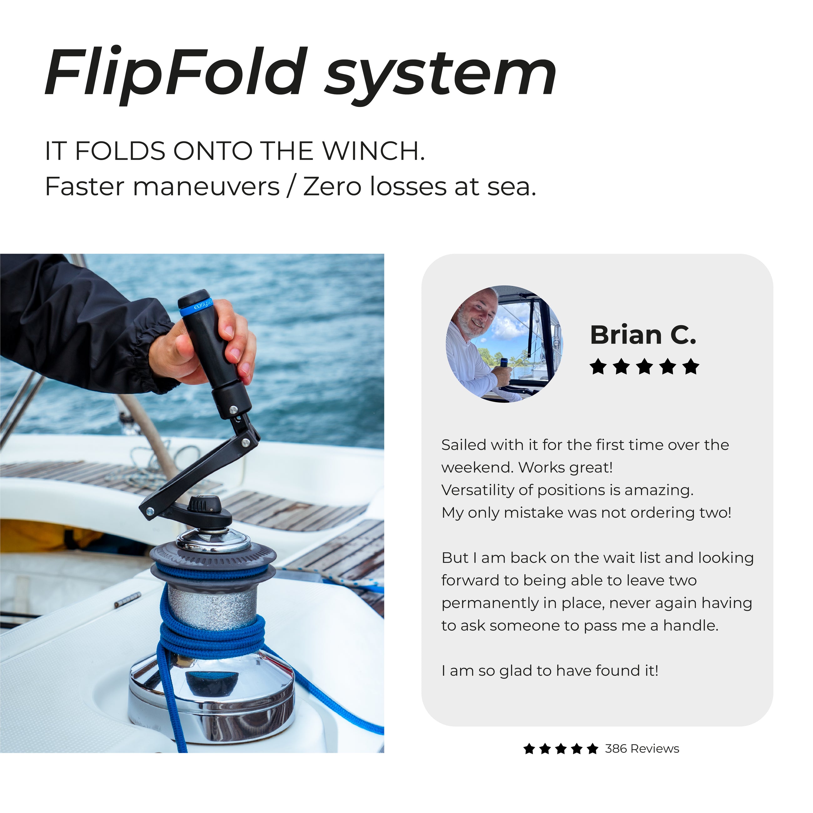 Flipper Foldable Winch Handle | easysea